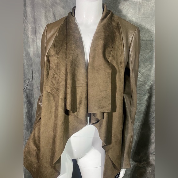 BNCI Blanc Noir | Jackets & Coats | New Bnci By Blanc Noir Leather Front Drape Jacket | Poshmark